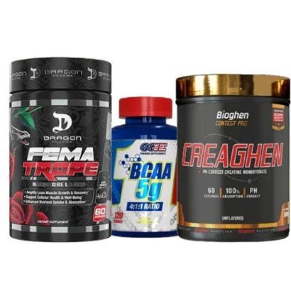 KIT SUPLEMENTO FEMATROPE + CREAITINA CREAGHEN 300G BIOGHEN + BCAA 120 ...