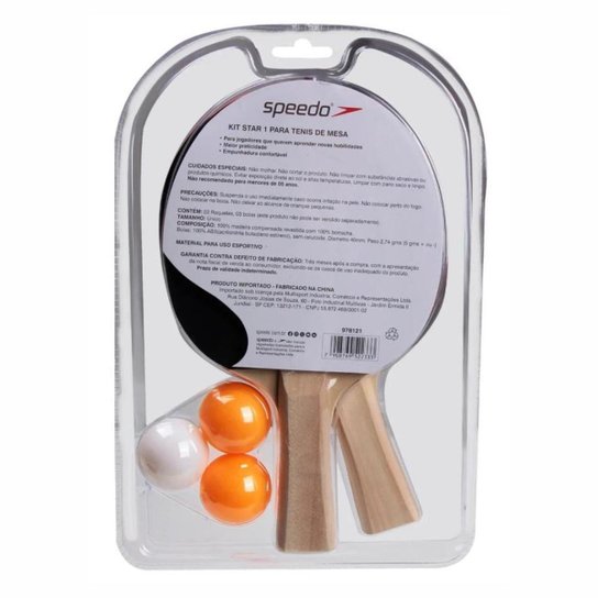 Kit Tênis de Mesa 1 Speedo 2 Raquetes e 3 Bolas - Preto | Netshoes
