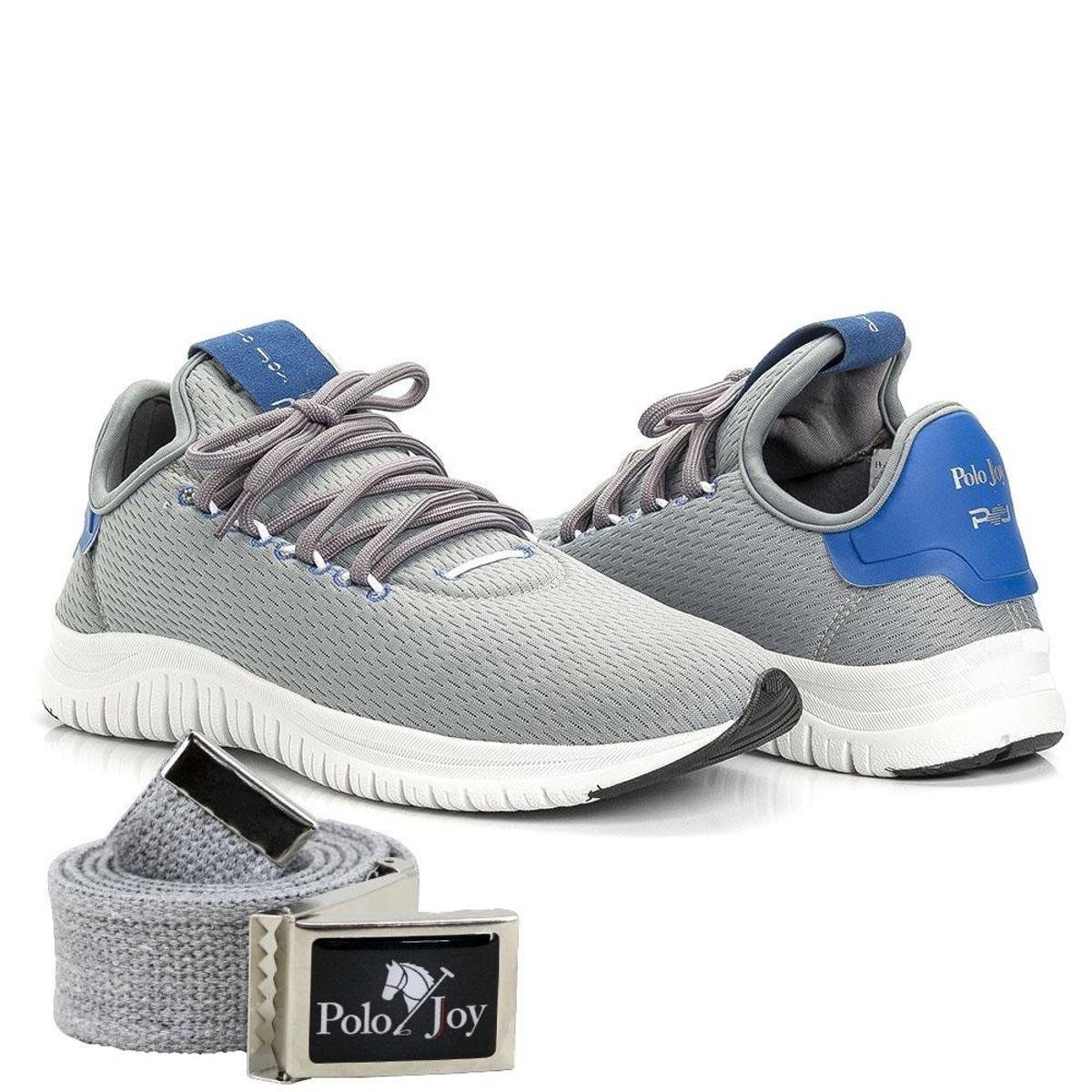 Kit Tênis Masculino Polo Joy Sport + Cinto - Cinza | Netshoes