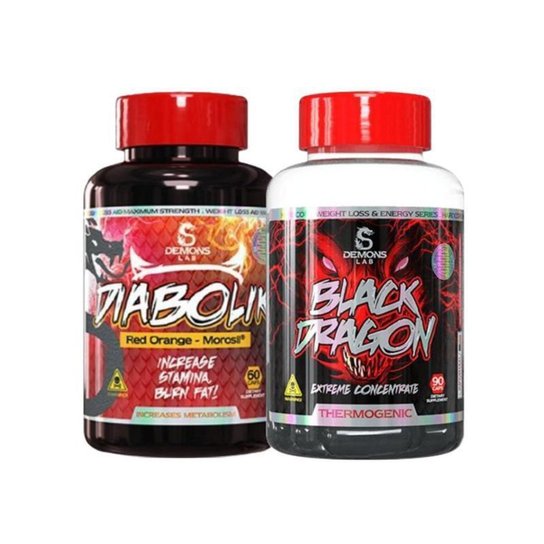KIT TERMOGÊNICO BLACK DRAGON + TERMO DIABOLIK - DEMONS LAB - undefined ...