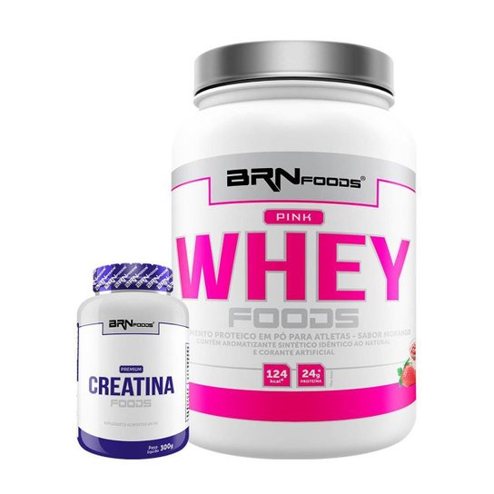Kit - Whey Protein Pink Whey Protein 900g + PREMIUM Creatina 300g - BRN ...