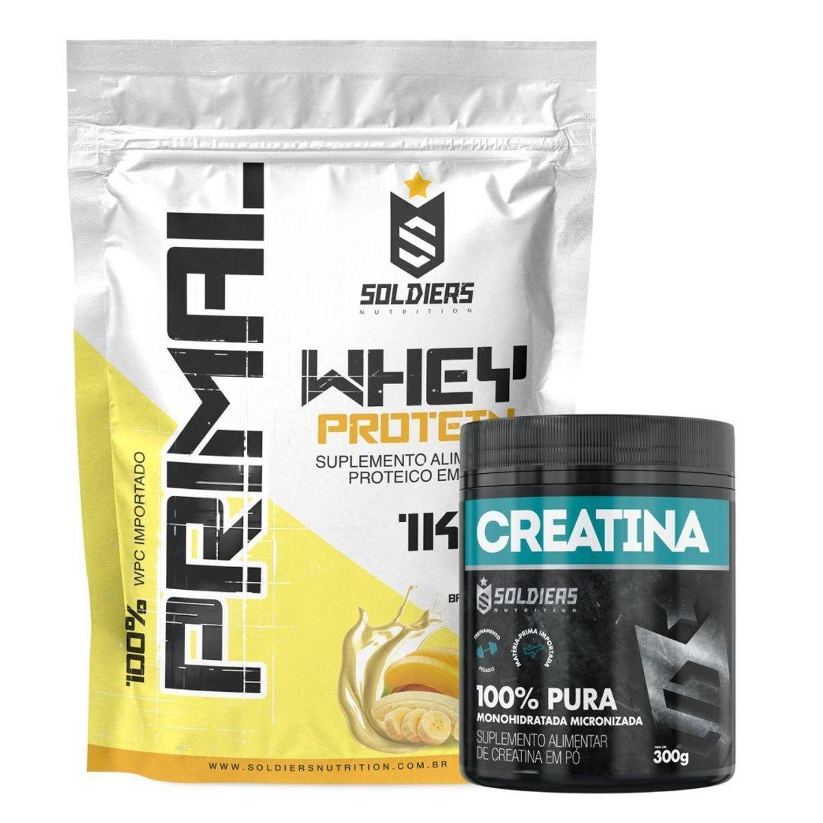 Kit: Whey Protein Primal 1Kg 100% Importado + Creatina Monohidratada ...