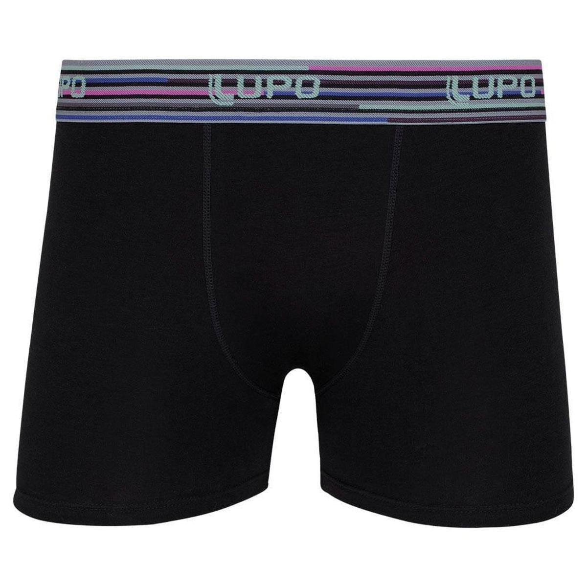 Lupo Cueca Lupo Boxer Algodão com Elastano Masculina - Preto | Netshoes