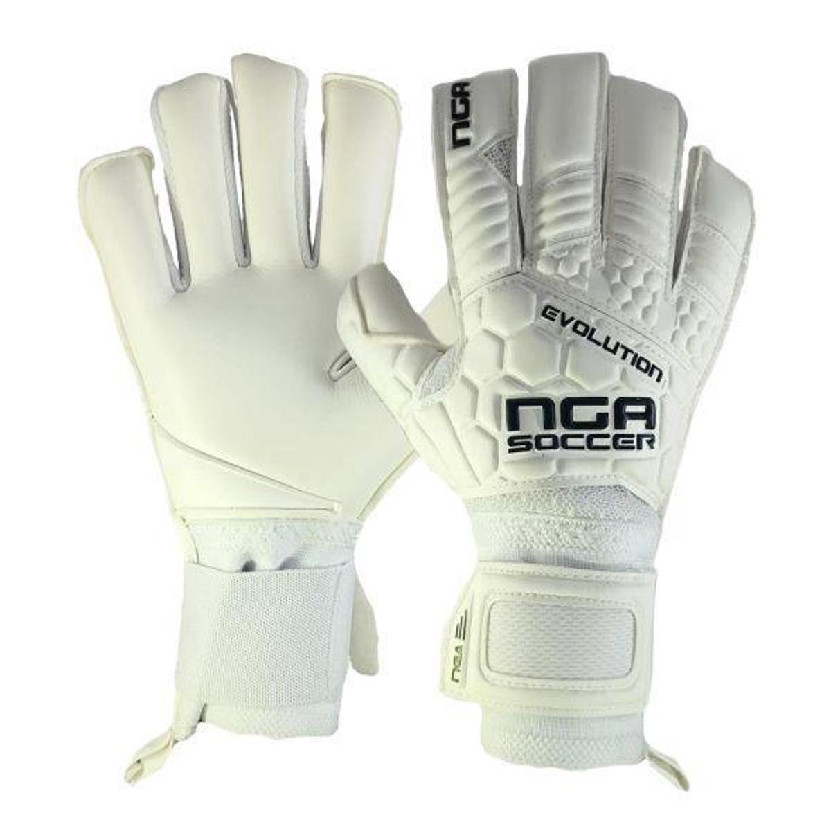 LUVA DE GOLEIRO PROFISSIONAL NGA SOCCER EVOLUTION - Branco | Netshoes