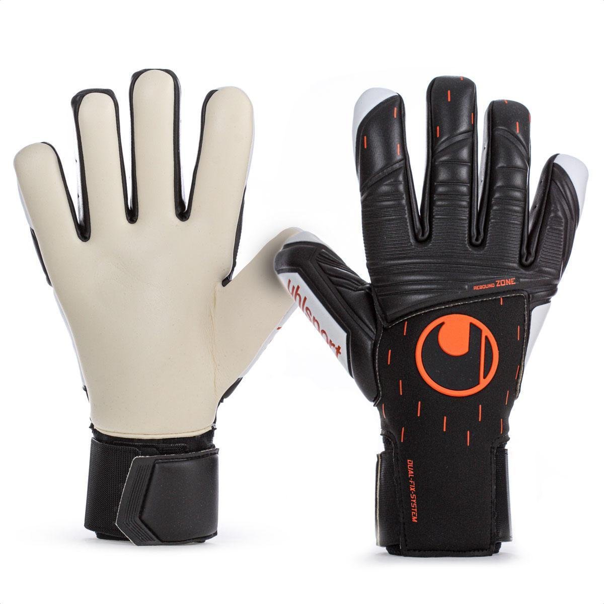 Luva de Goleiro Uhlsport Speed Contact Absolutgrip HN Preto e Laranja ...