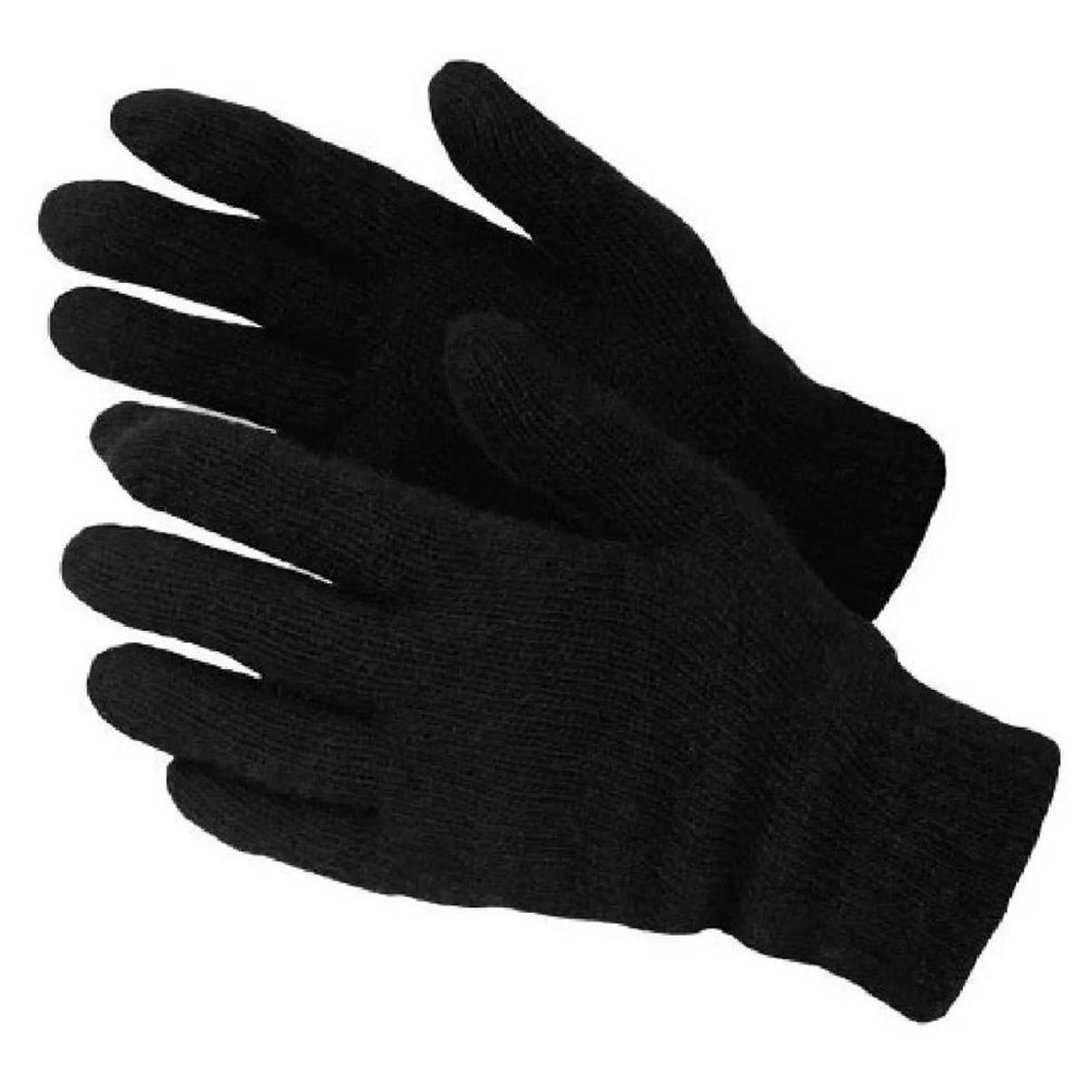 Luva De Lã Para Frio Unissex Tricot Premium Básica Lisa Par - Preto ...