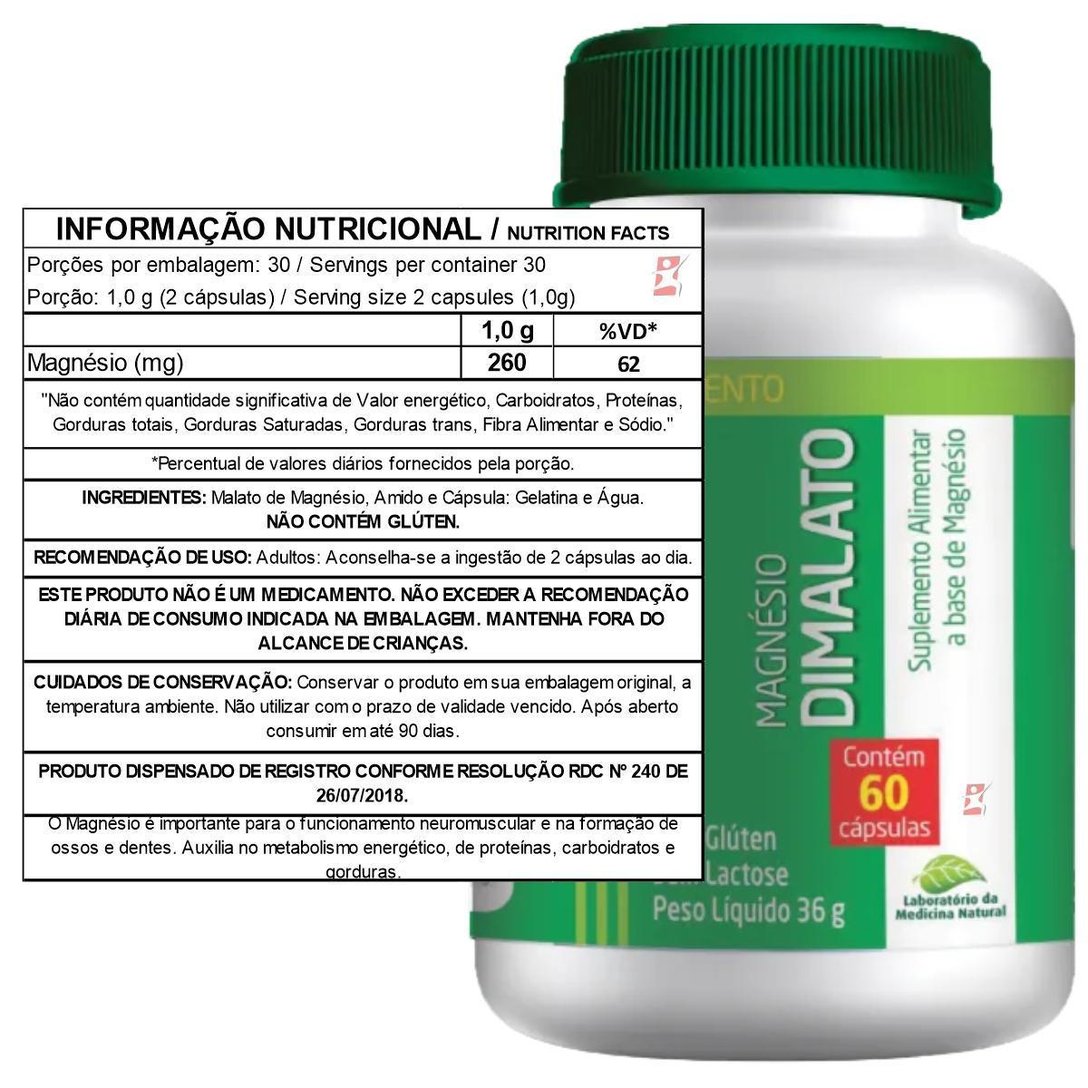 MAGNESIO DIMALATO 60 CÁPSULAS - MEDINAL - Incolor | Netshoes