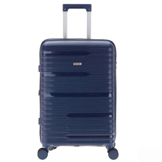 Mala média rígida Plattinum com expansor - Azul Petróleo | Netshoes