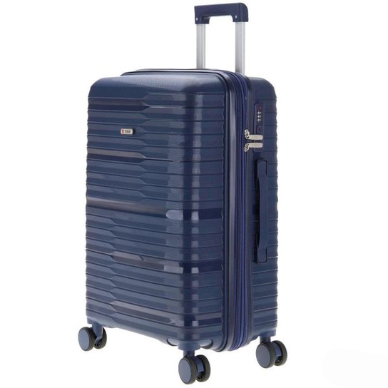Mala média rígida Plattinum com expansor - Azul Petróleo | Netshoes