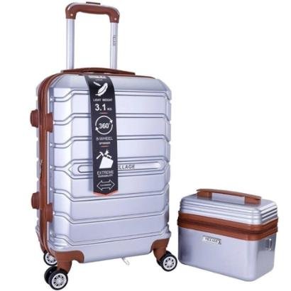 Mala Pequena De Bordo e Frasqueira Village Cinza - Cinza | Netshoes