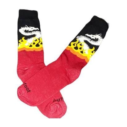 Meia Gnarly Foot Cano Alto - Dragão Fire - Preto | Netshoes