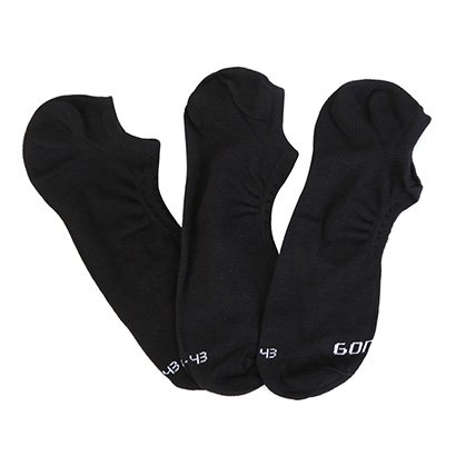 Meia Gonew Sem Cano Pacote c / 3 Pares Masculina - Preto | Netshoes