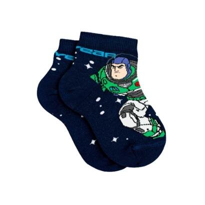 Meia Infantil Cano Curto Buzz Lightyear 2358-001 Preto - Azul | Netshoes