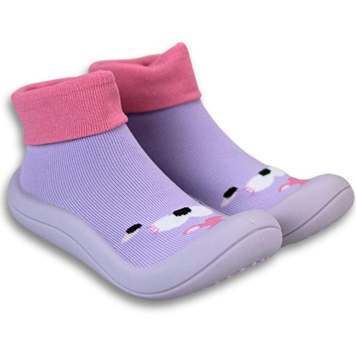 Meia Infantil Keto Baby Sola Antiderrapante Feminina - Lilás | Netshoes