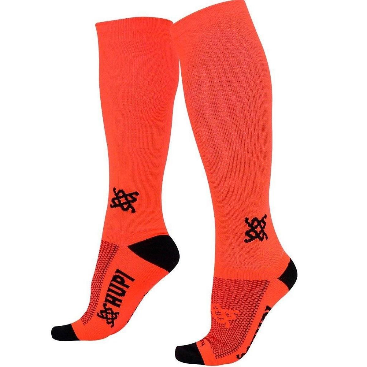 Meia Longa Alaranjada Lisa HUPI - 30 cm de Cano - Laranja | Netshoes