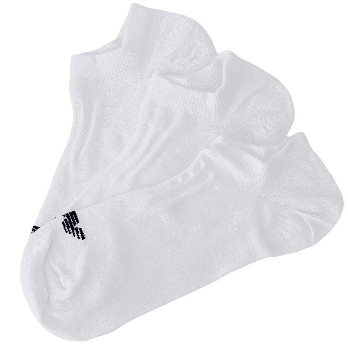 Meia New Balance 3 Pares Cano Invisivel - Branco | Netshoes