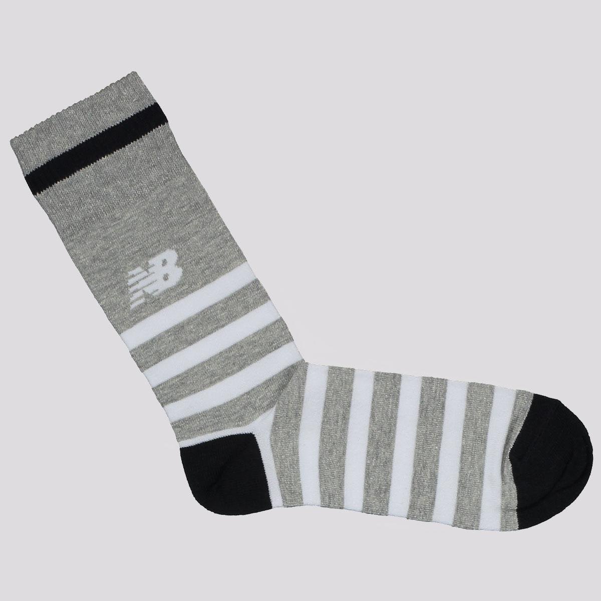 Meia New Balance Cano Alto Listrada - Cinza | Netshoes