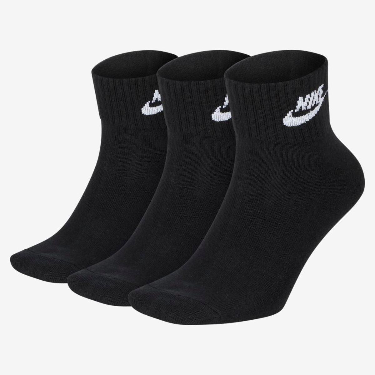 Meia Nike Everyday Essential (3 Pares) - Preto | Netshoes