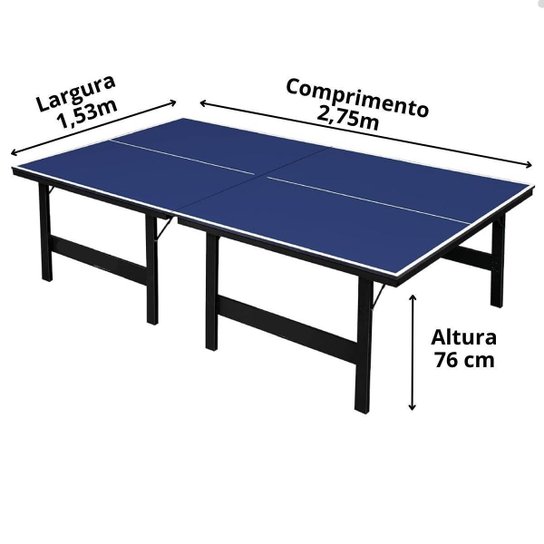 Mesa Tênis de Mesa Oficial Ping Pong 25mm MDF Sports Mania - Azul | Netshoes
