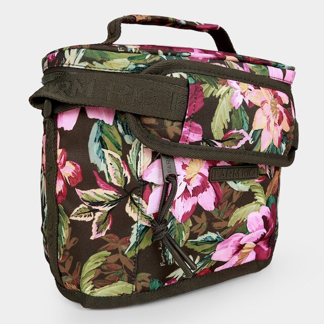 Mini Cooler Farm Farofa Painted Flowers Feminino - Verde | Netshoes