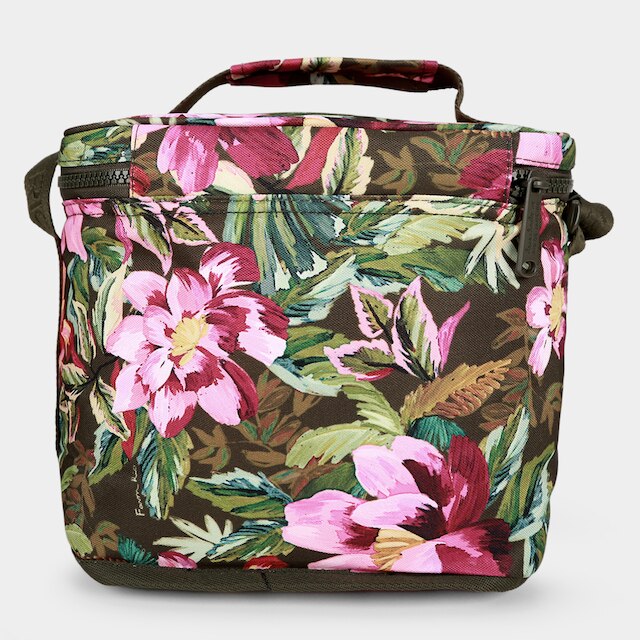 Mini Cooler Farm Farofa Painted Flowers Feminino - Verde | Netshoes
