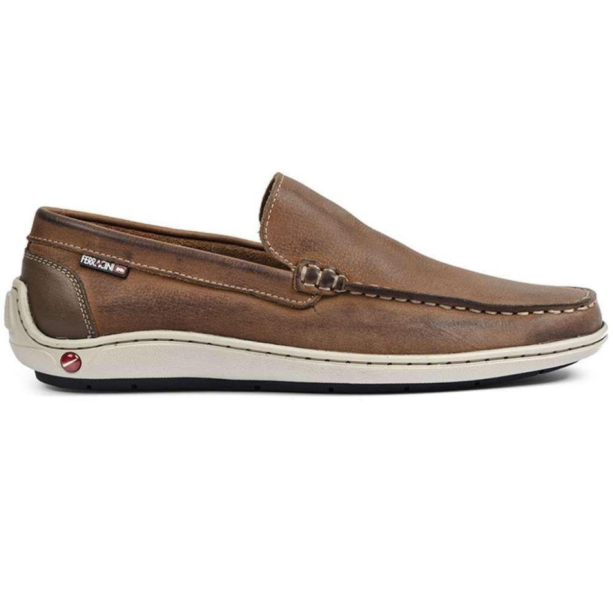 Mocassim Masculino Drive Couro Ferracini 24h Nautico - Caramelo | Netshoes