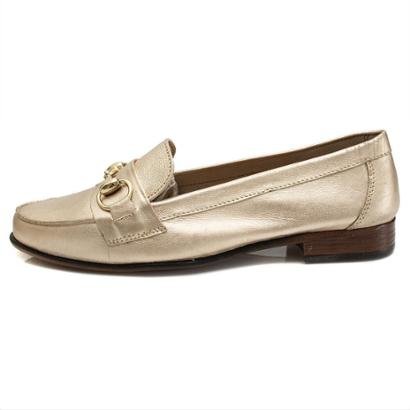 Mocassim Pattini em Couro Ouro Dourado 39 - Dourado | Netshoes