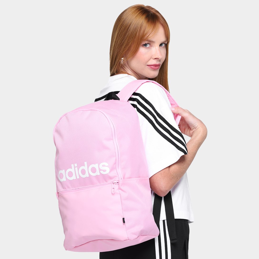 Mochila Adidas Clássica Logo Linear 22.75L - Rosa | Netshoes
