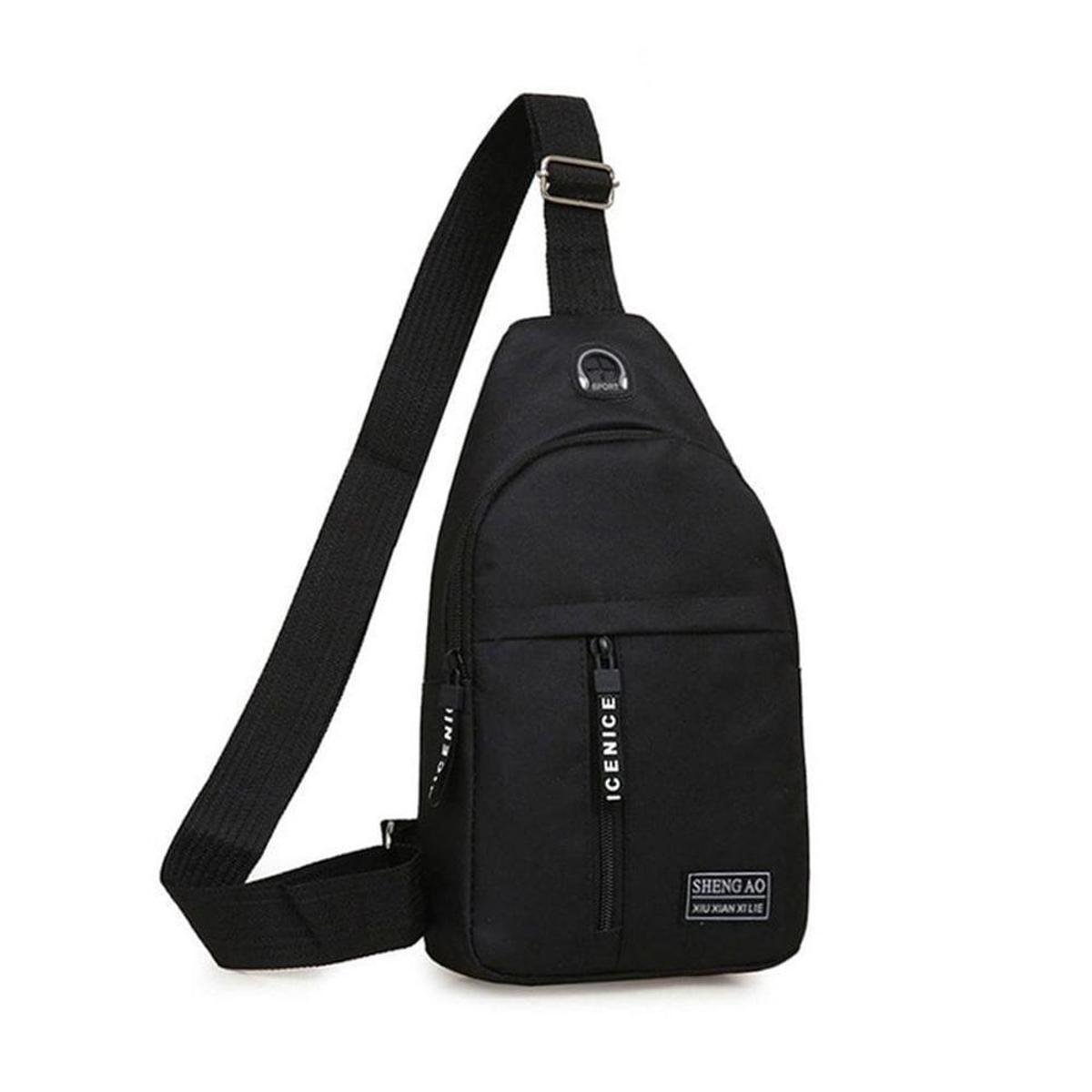 Mochila Bolsa Mala Transversal Cross Body Com Alça Unica - Preto | Netshoes
