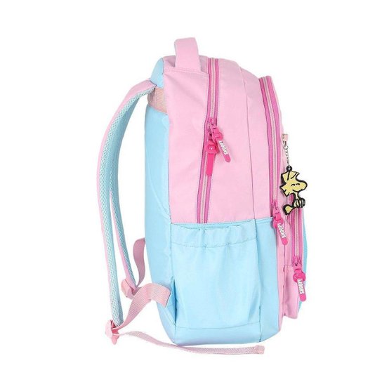 Mochila de Costas Luxcel Snoopy Rosa e Azul - Rosa | Netshoes