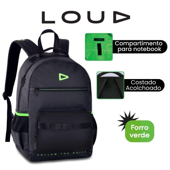 Mochila e Estojo Gamer LOUD Kit Unissex Preto Casual Premium - Preto ...