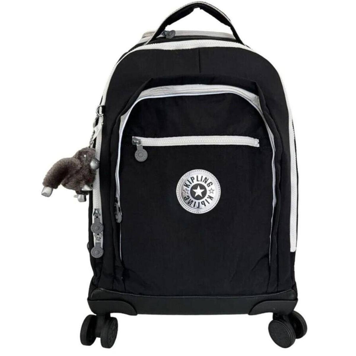 Mochila Escolar Com Rodinhas Preto E Branco Kipling - Preto | Netshoes