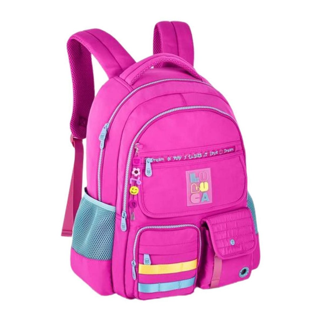 Mochila Escolar de Costas Luluca LU24600 - Rosa+Verde | Netshoes