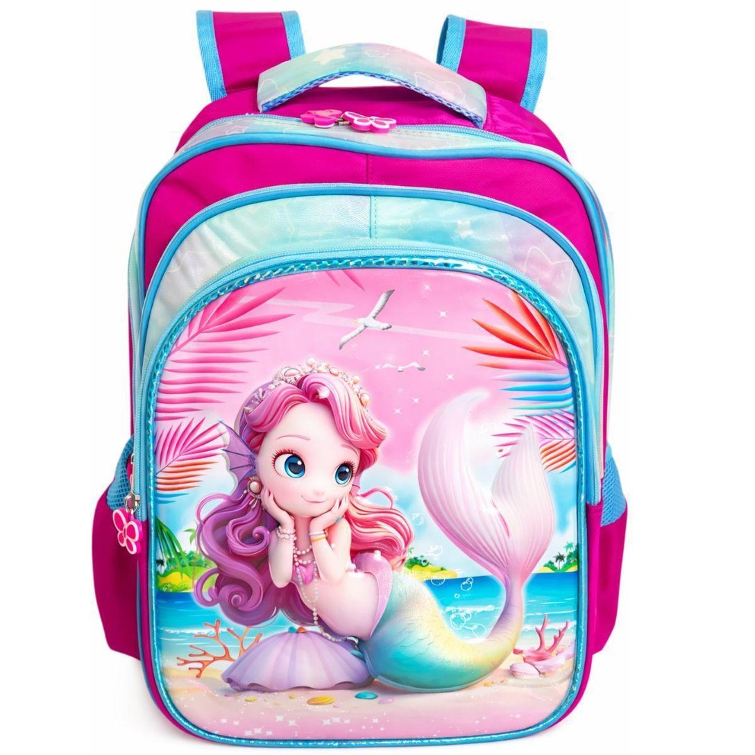 Mochila Escolar Infantil Criança Alto Relevo Grande 3D - Rosa+Azul ...
