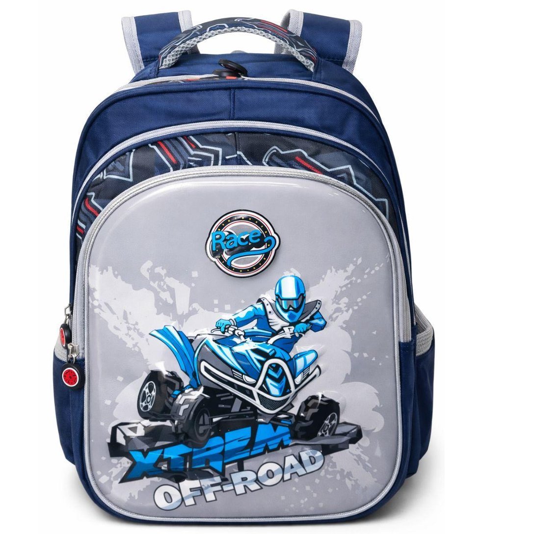 Mochila Escolar Infantil Criança Alto Relevo Grande 3D - Azul+Prata ...