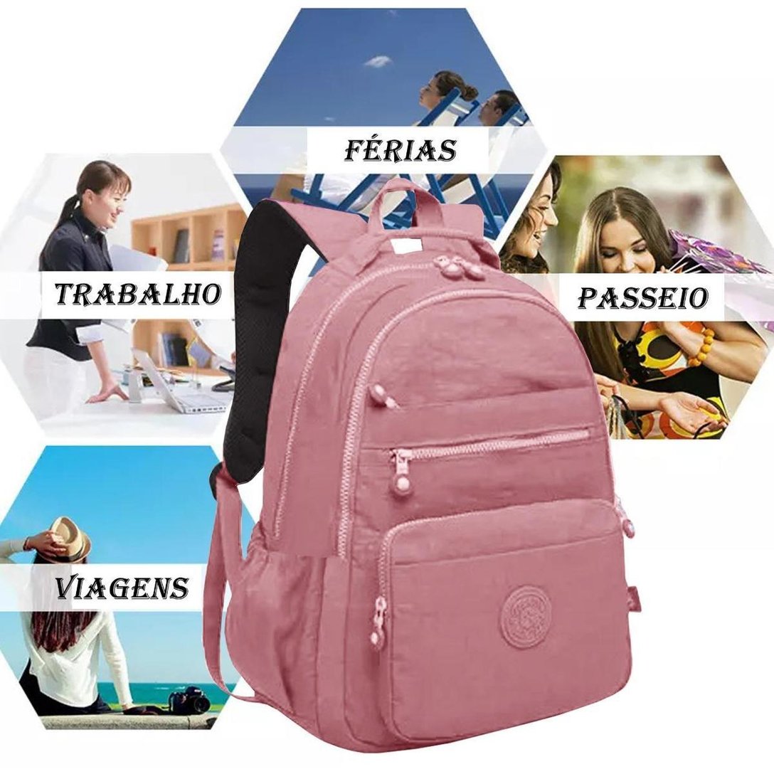 Mochila Feminina Notebook Tecido Flexivel Leve Resistente Reforçada ...