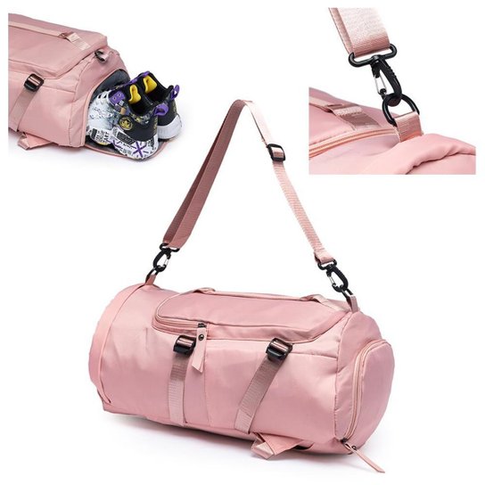 Mochila Mala Grande Resistente Viagem E Academia Transversal - Rosa ...