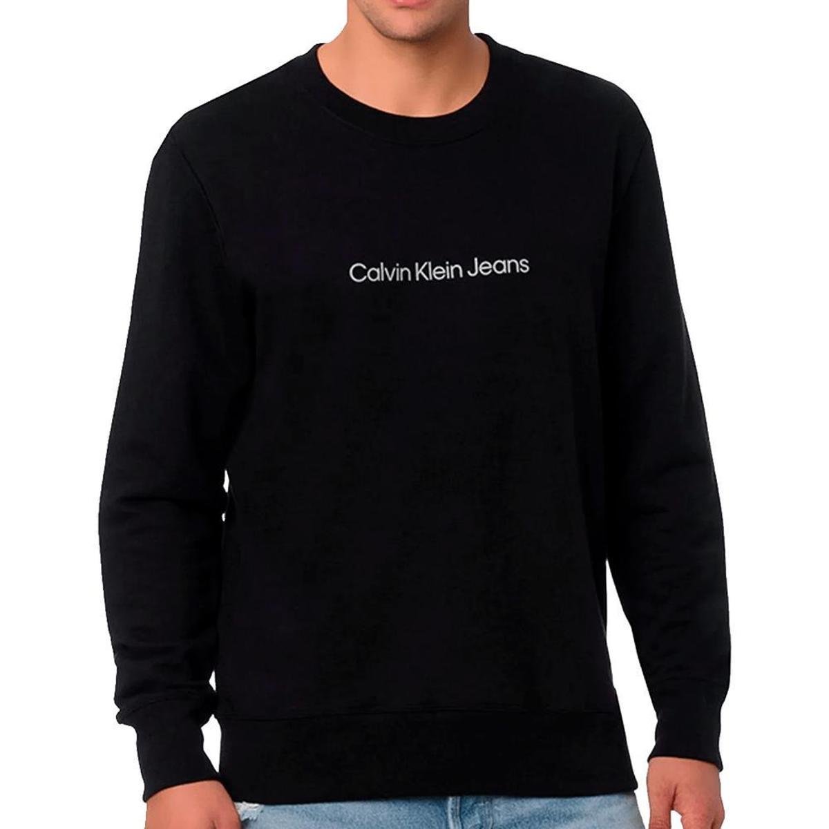 Moletom Calvin Klein Logo Centralizado - CKJM108-0987 - Preto | Netshoes