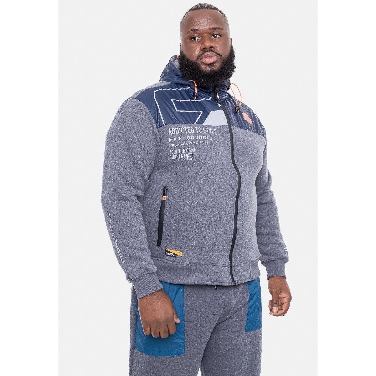 Moletom Fatal Plus Size Canguru Aberto Masculino - Azul | Netshoes