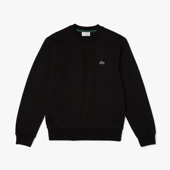 Moletom Lacoste Clássico Com Gola Careca Masculino - Preto | Netshoes