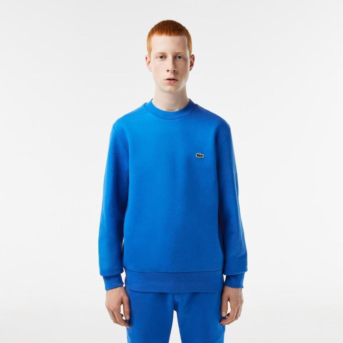 Moletom Lacoste Clássico Com Gola Careca Masculino - Azul | Netshoes