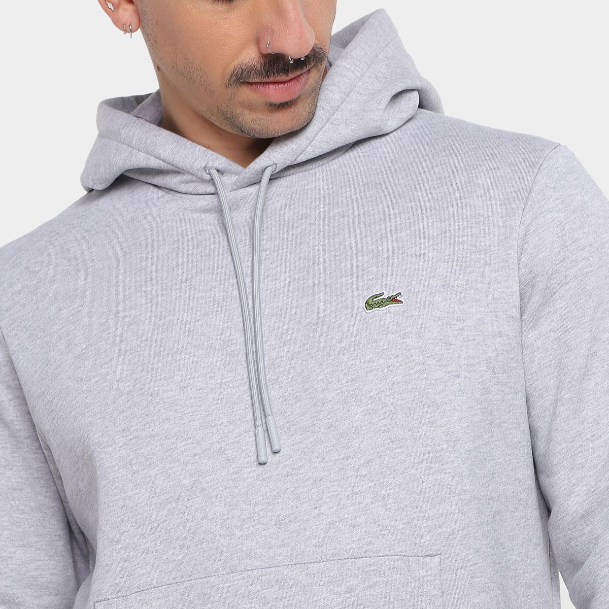 Moletom Lacoste Com Capuz Masculino - Mescla | Netshoes