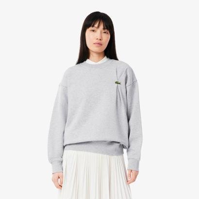 Moletom Lacoste Com Crocodilo Plissado Feminino - Cinza | Netshoes