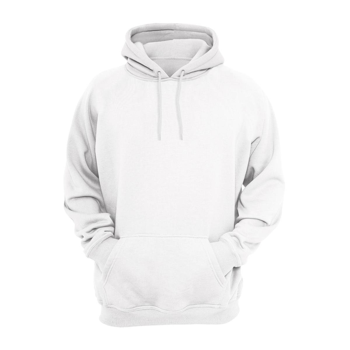 Moletom Liso Casual Unissex Blusa de Frio Canguru Flanelado - Branco | Netshoes