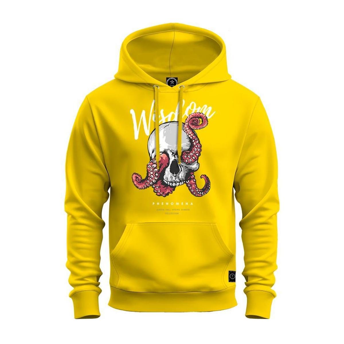 Moletom Premium Algodão Unissex Personalizado Wislom Caveira - Amarelo ...