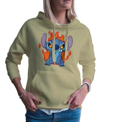 Moleton Feminino Lilo Stitch Bravo C Capuz Bolso Frio Inverno MLF0065 ...