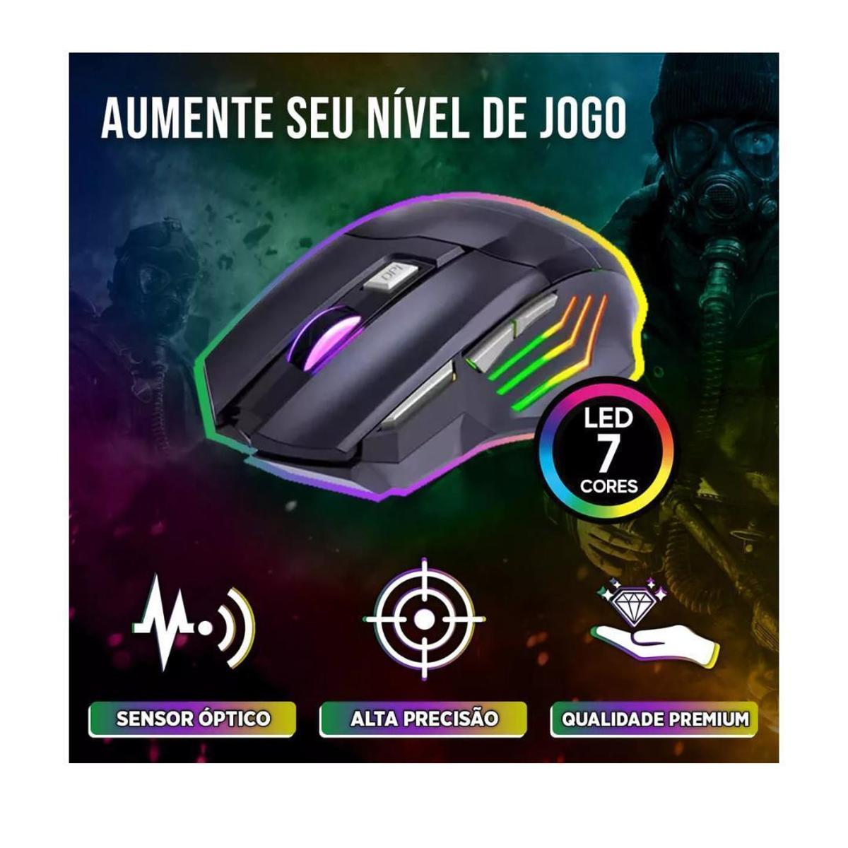 Mouse Gamer Óptico Rgb Usb Preto 3200 Dpi Exbom MS-g260 - Preto | Netshoes