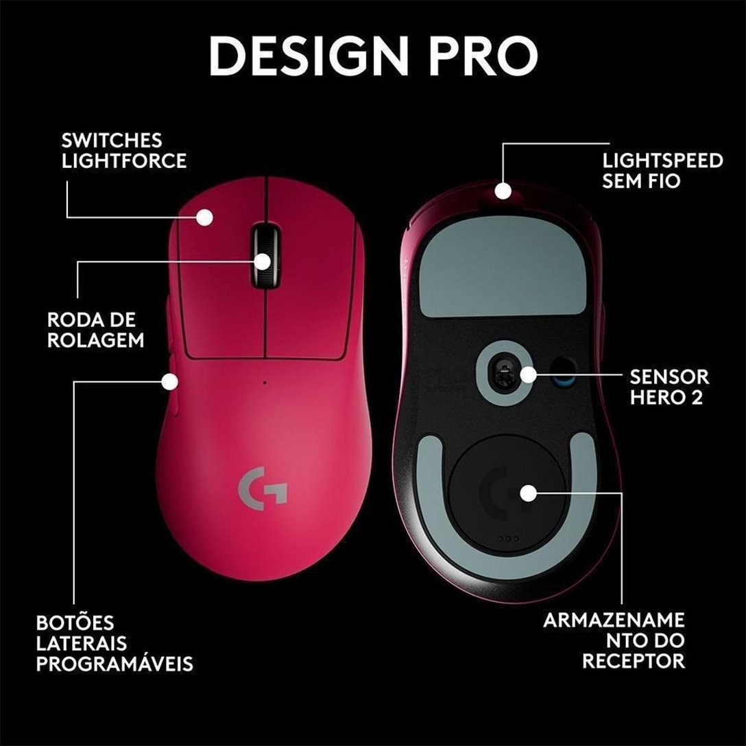 Mouse Gamer Sem Fio Logitech G Pro X Superlight 2 DEX, Lightspeed, 44. ...
