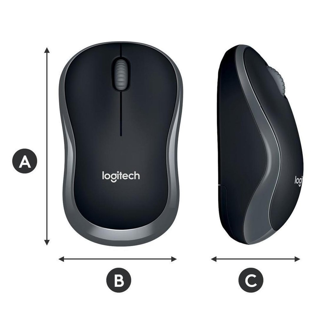 Mouse Logitech M185 Sem Fio 1000DPI - 910-002225 - Preto | Netshoes