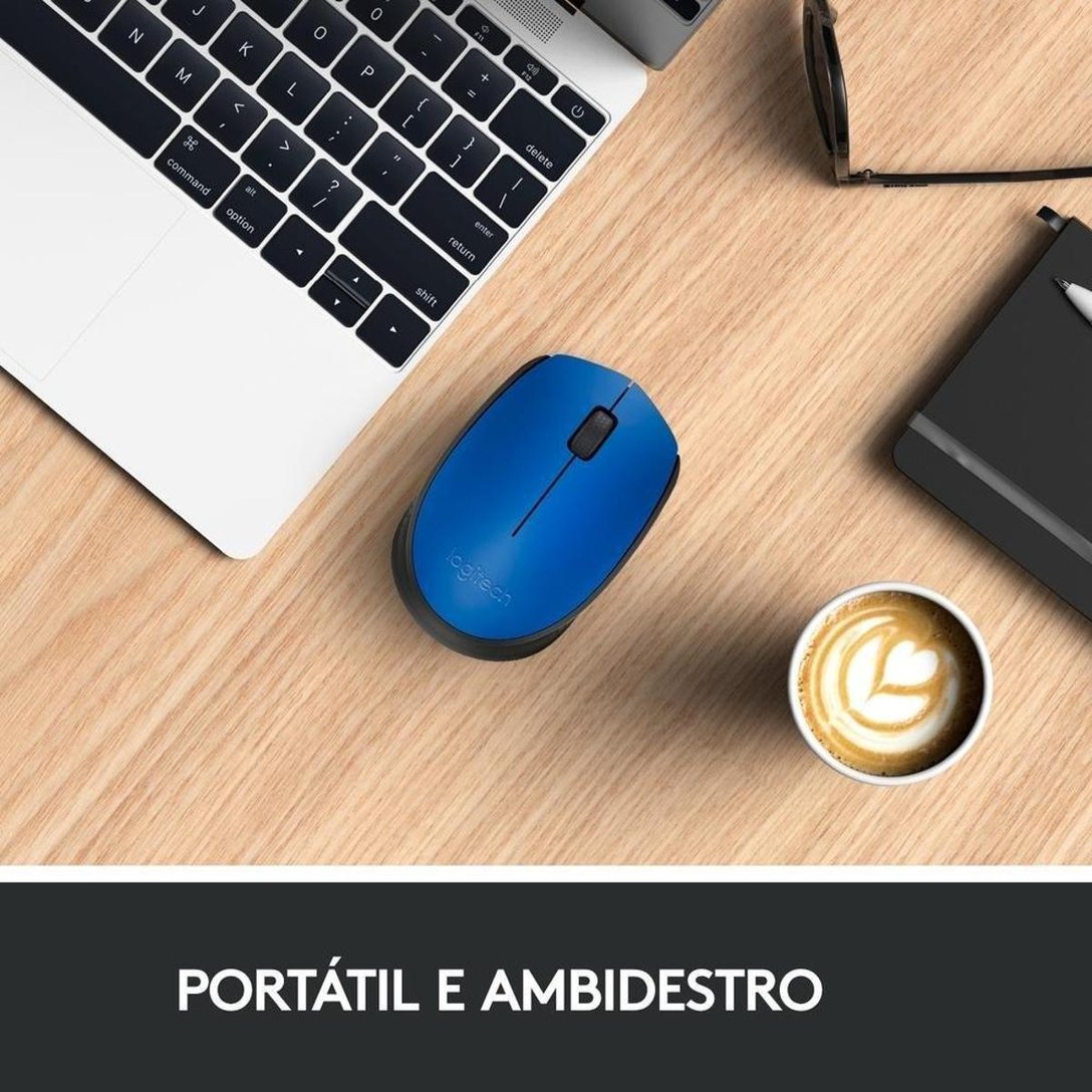 Mouse sem fio Logitech M170 com Design Ambidestro Compacto, Conexão USB ...
